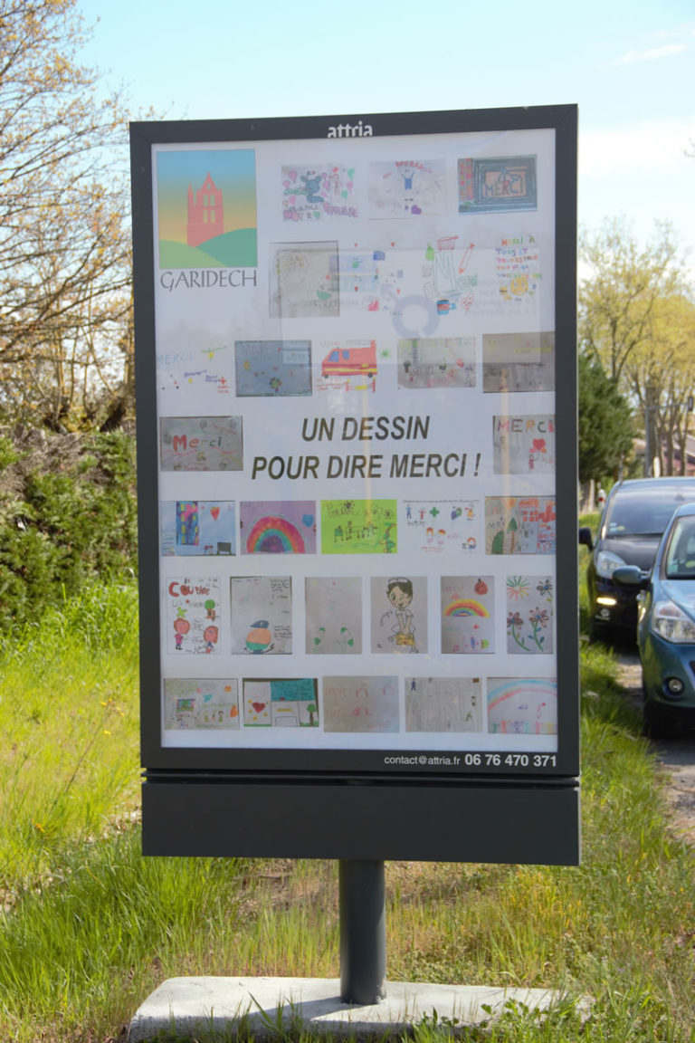 Panneaux « Un dessin pour dire merci » – Mairie de Garidech